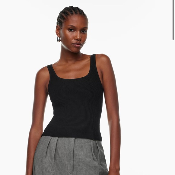 Aritzia | Tops | Aritzia Sculpt Knit Square Neck Tank Ribknit Tank Top ...